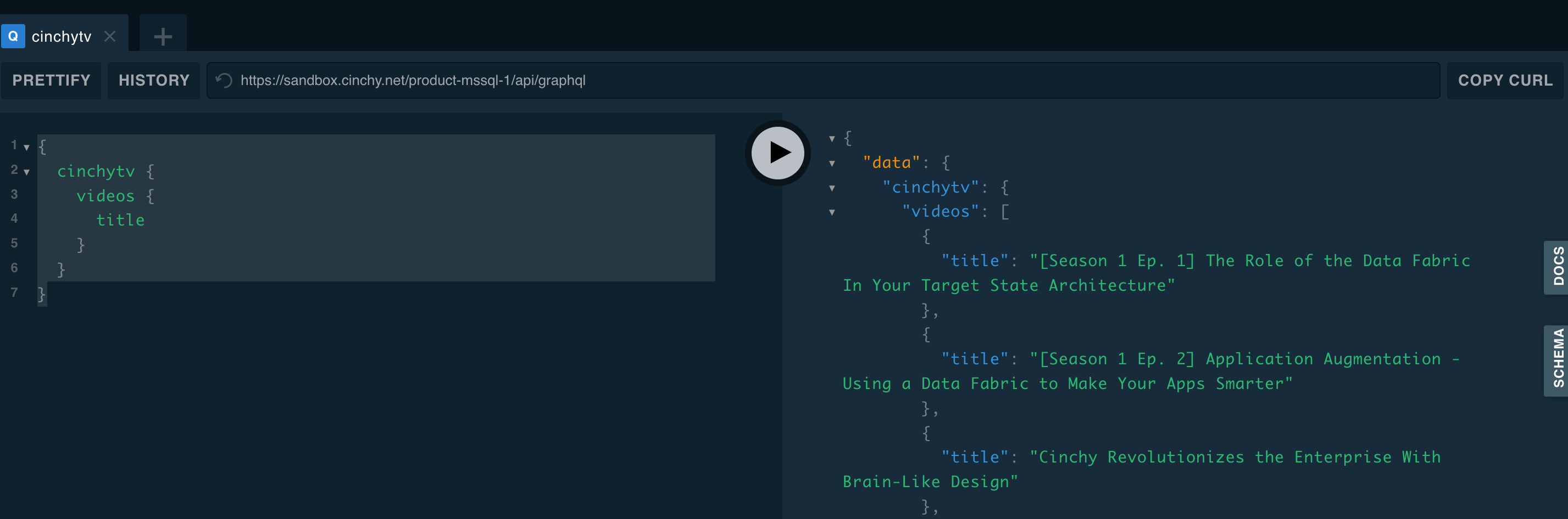 GraphQL (Beta) | Cinchy Documentation